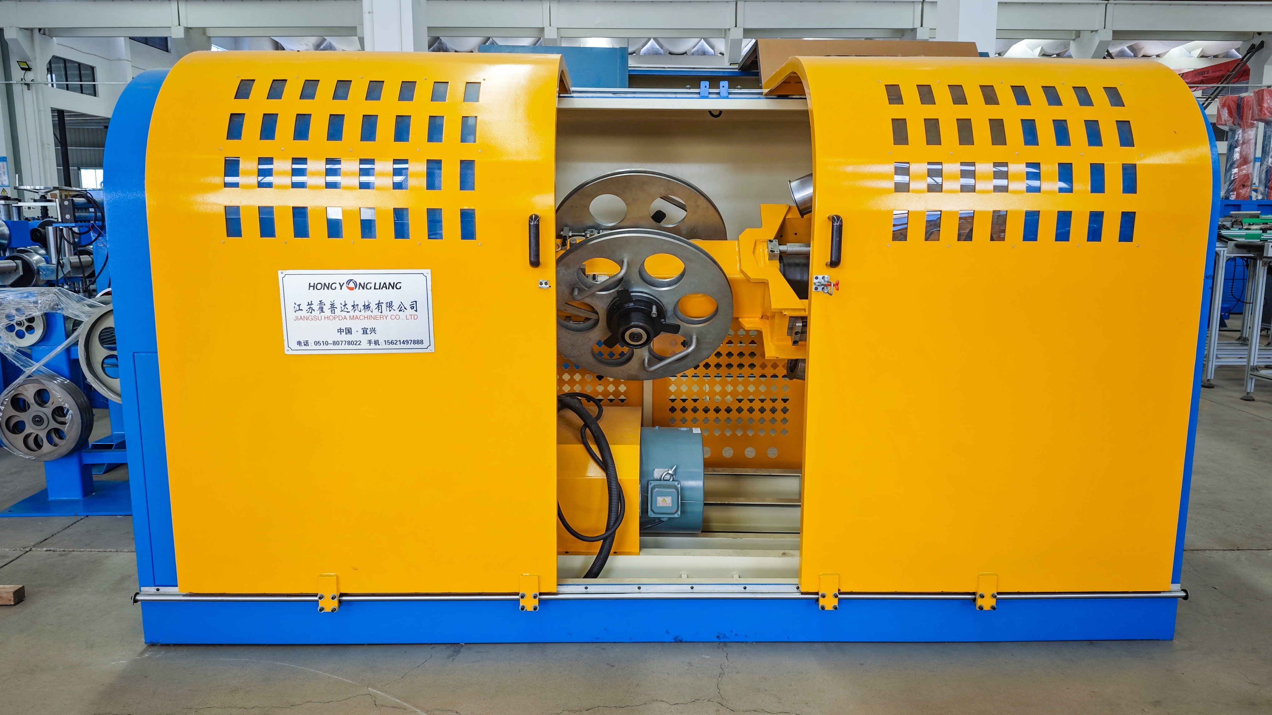 Tangential Type Non Metallic Taping Machine For Cable Wrapping Half-cut ...